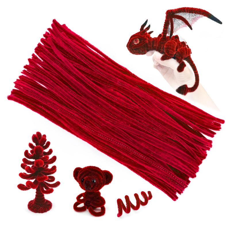 BlingKingdom 100pcs Fluffy Pipe Cleaners Chenille Stems Pipe Cleaners ...