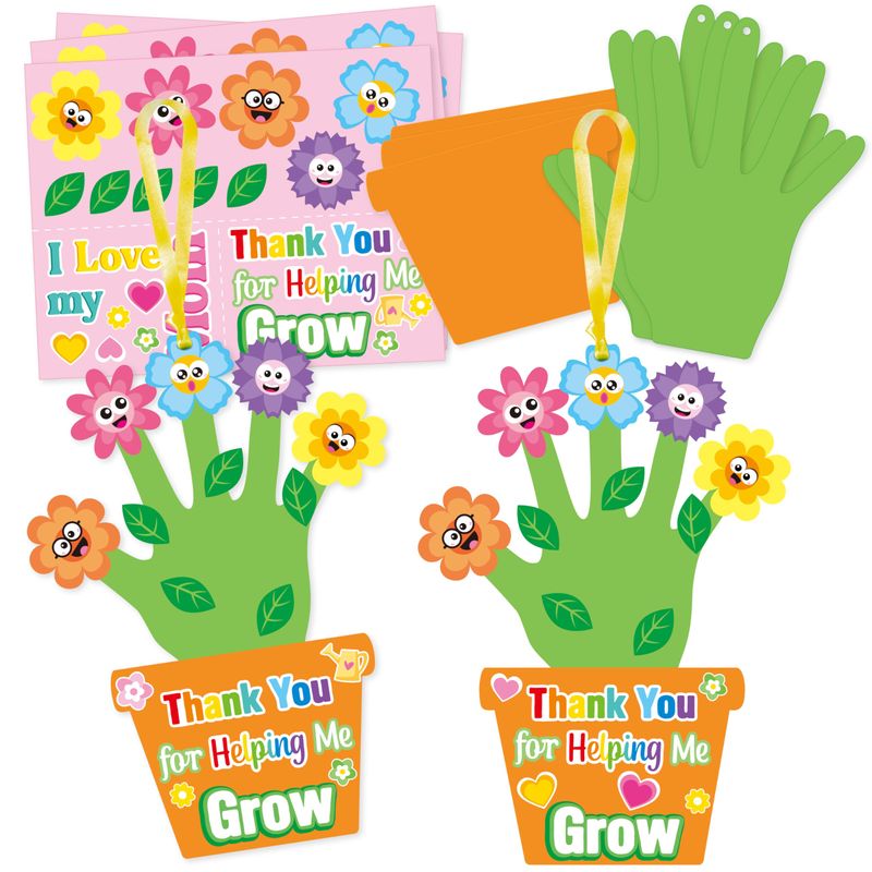 WATINC Teachers Appreciation Handprint Flowers Craft - 24 Pack DIY ...