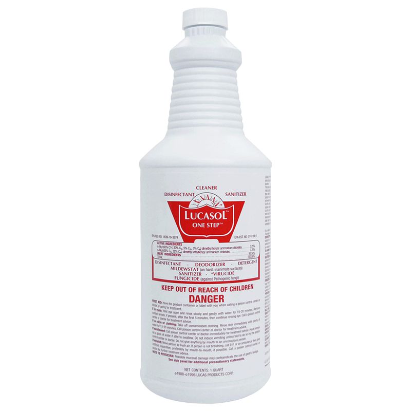 Lucasol One Step Disinfectant, 1 Quart (32 Ounce) Disinfectant, All ...