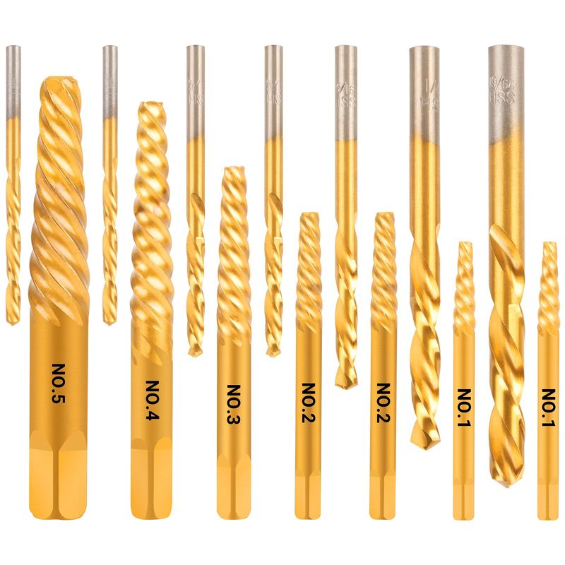 CLEVEROOL Screw Extractor Set, 14PCS Easy Out Screw Extractor Set and ...