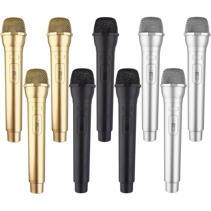 Mkhaslri 9 Pack Microphone Prop Play Plastic Toy Microphone Fake ...