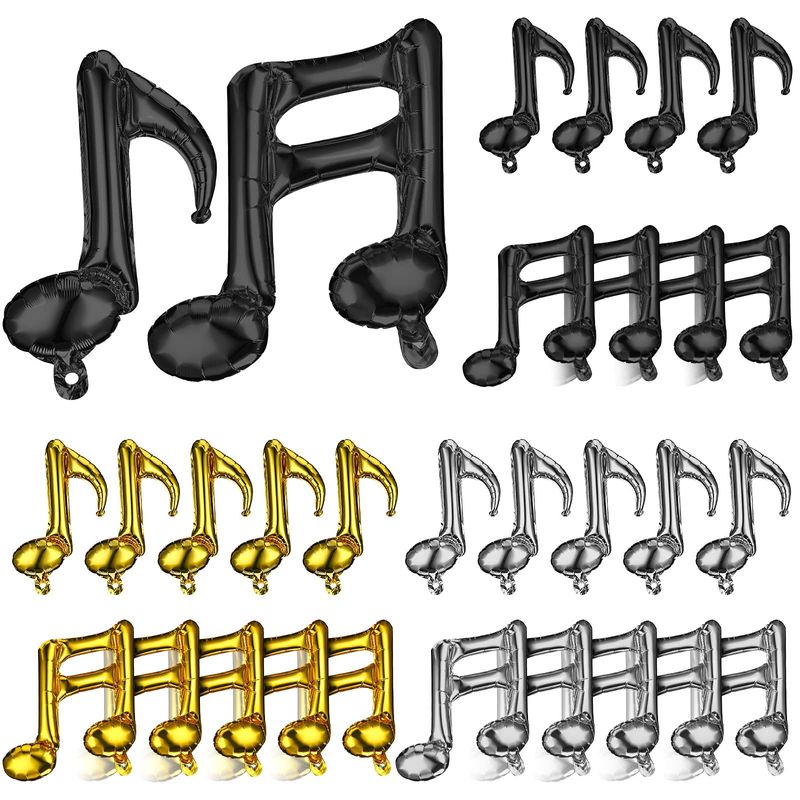 Lenwen 30 Pieces Music Note Foil Mylar Balloons Music Note Aluminum ...
