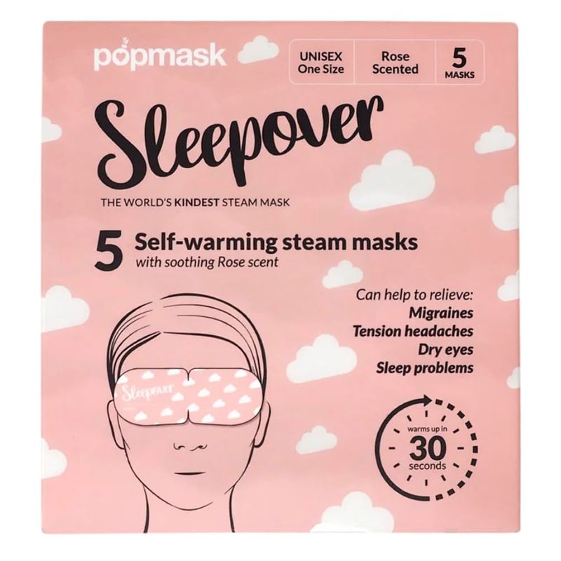 Popmask Sleepover Self-Heating Rose Scented Eye Mask, Natural Steam ...
