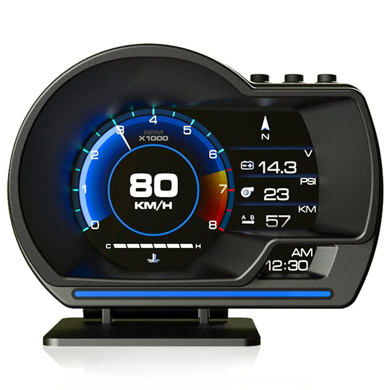 GIGC Car Head-Up Display, Speedometer, Tachometer, GPS+OBD2 Mode ...