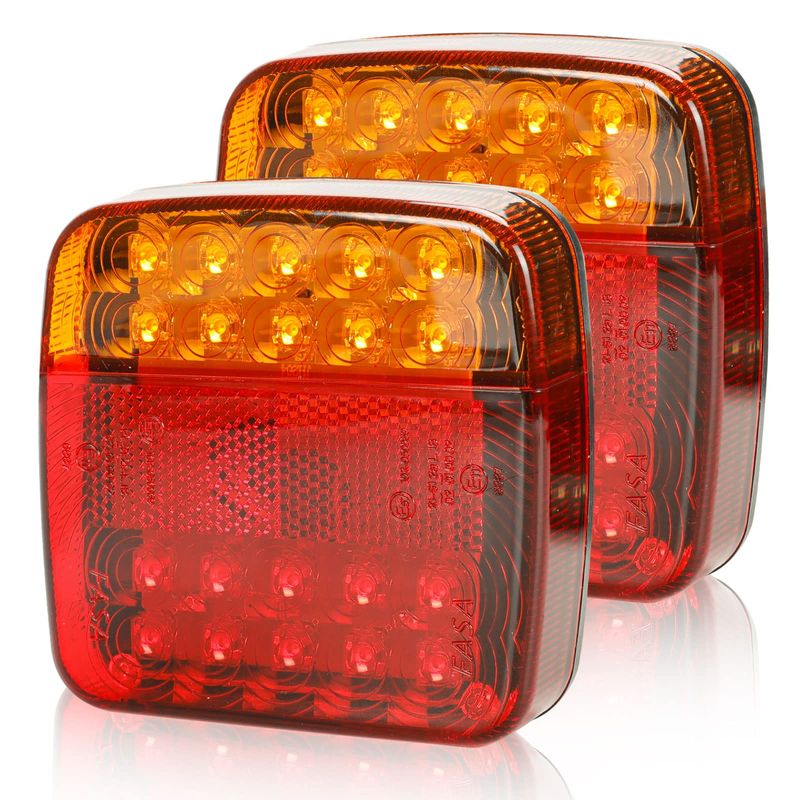 Qiping 12v Universal Vehicle Trailer Tail Light Kit with E Mark, Waterproof LED Rear Lamp Parts ...