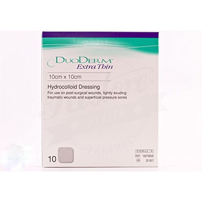 DuoDerm Extra Thin Hydrocolloid Dressing 10cm x 10cm - by ConvaTec ...