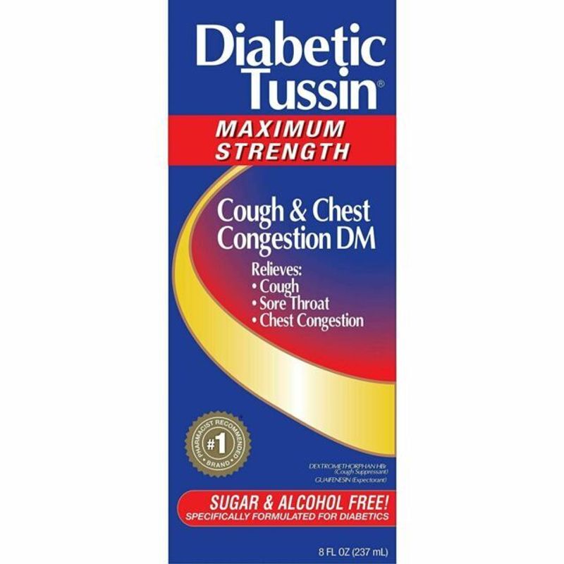 Diabetic Tussin Maximum Strength Cough & Chest Congestion DM 8oz ...