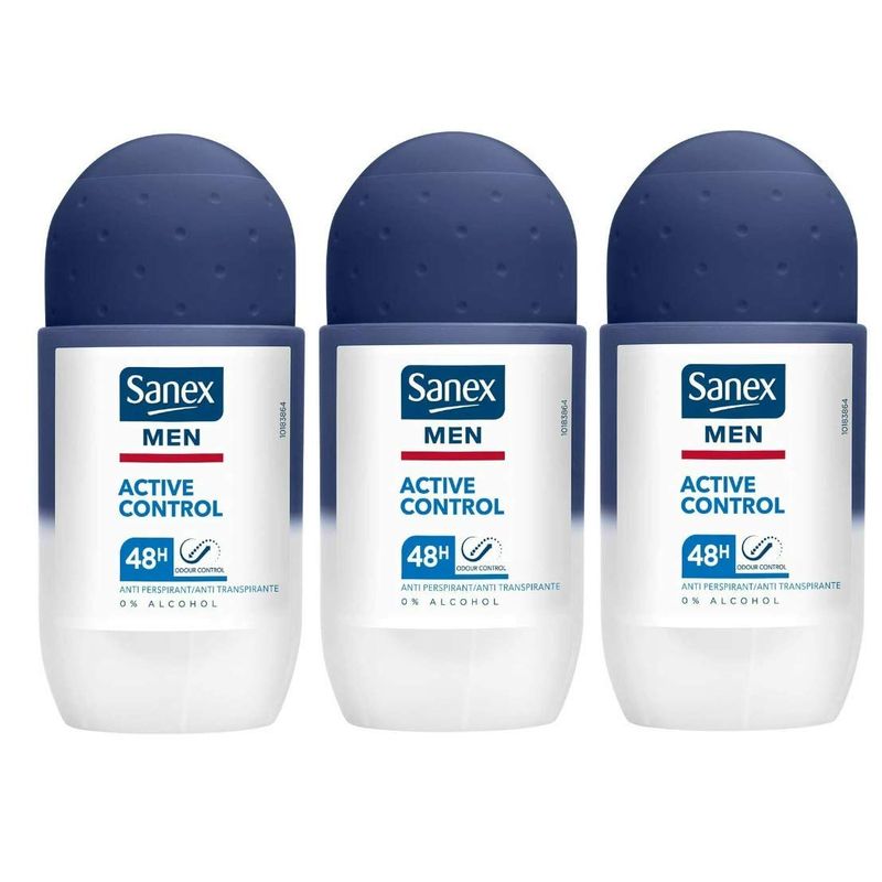3 x Sanex Men Dermo Active Control Roll-On Deodorant for Normal Skin 50 ml - Online Marketplace ...