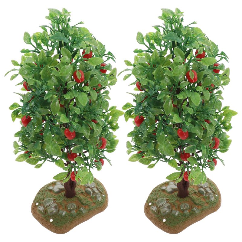 Mini Tree 2Pcs Model Trees with Bases Model Scenery Flower Trees Garden ...