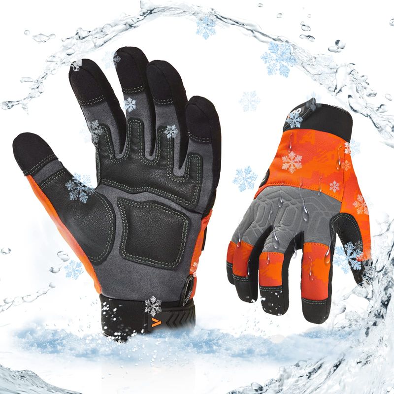 Vgo... Thermal Waterproof Gloves Touch Screen Men for Working Cycling Warehouse Carpenter ...