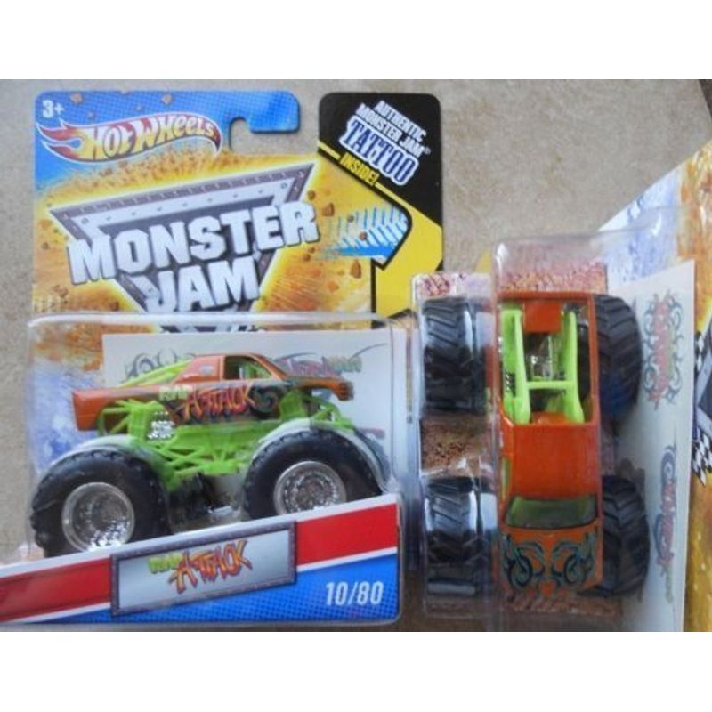 2011 Hot Wheels Monster Jam #10/80 RAP ATTACK 1:64 Scale Collectible Truck with Monster Jam ...