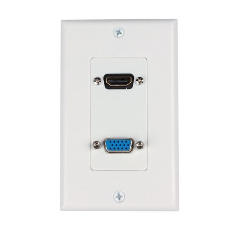 TNP HDMI + VGA Wall Plate Port Jack 4k UHD ARC/eARC Ethernet Pass-Thru ...