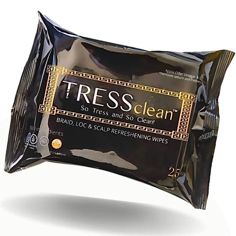 Tress Clean Braid, Loc & Scalp Refreshening Wipes: Deodorize, Cleanse ...