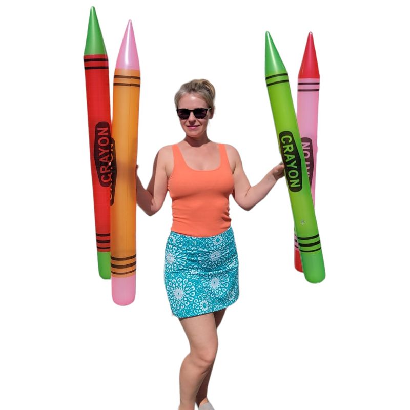 Zugar Land Huge 42" Neon Color Inflatable Crayons (Set of 4 Colors ...