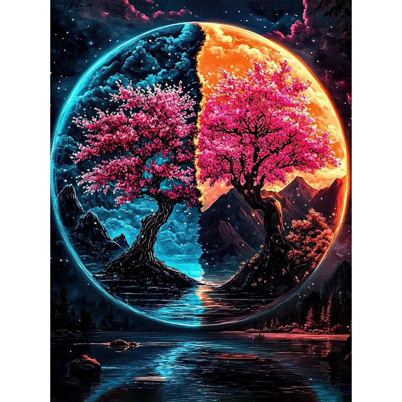 KEYIFA Tree Paint by Numbers for Adults, Painting by Number Canvas Kits ...