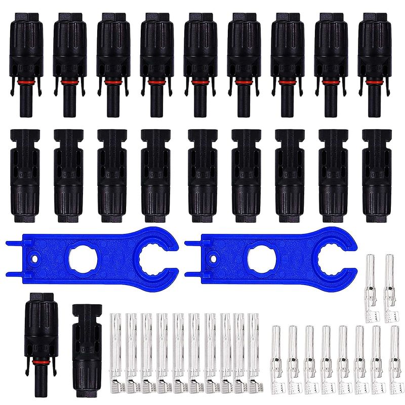 HUAZIZ 10 Pairs of Photovoltaic Connectors, Solar Panel Cable ...