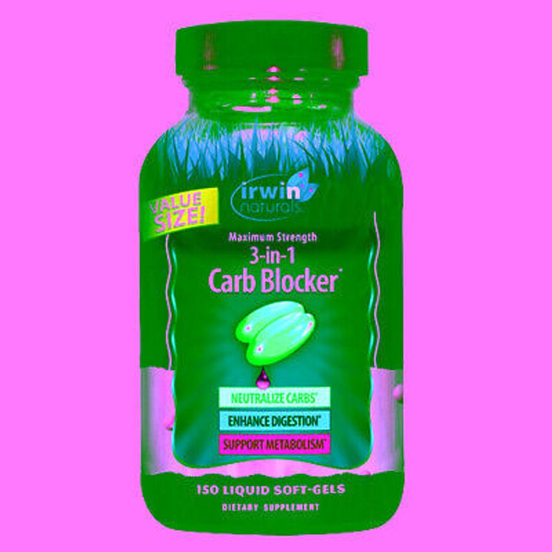 Maximum Strength 3-in-1 Carb Blocker 150 Softgels By Irwin Naturals ...