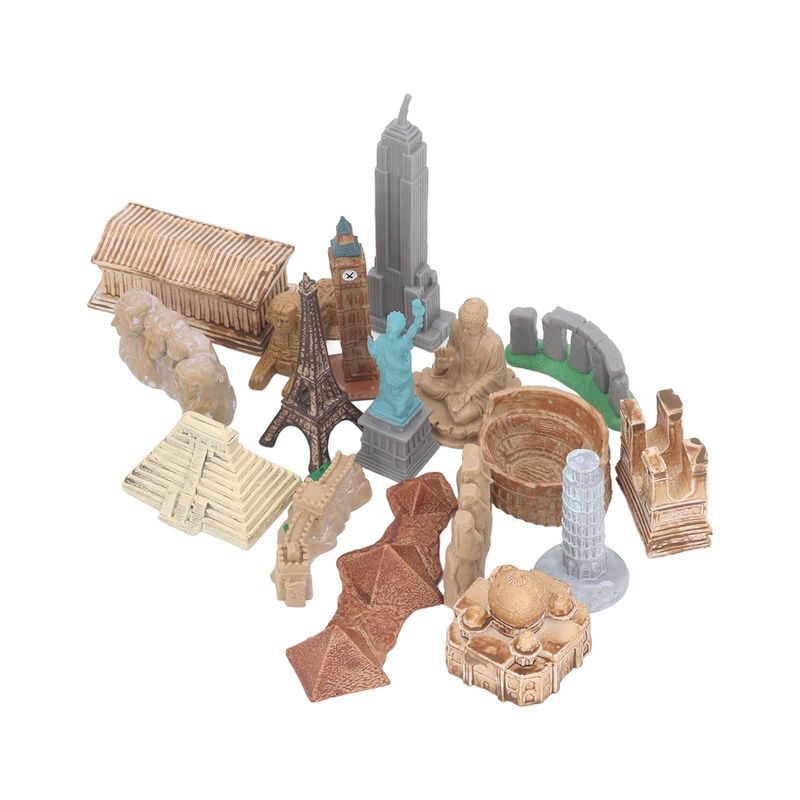 FOSA Miniature Ancient Buildings Toys 17PCS Mini Around The World City ...