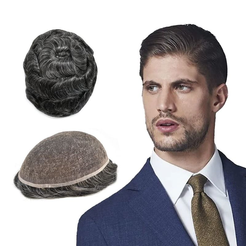 Healthlif Toupee for Men Full Lace Real Human Hair Pieces Mens Hair ...