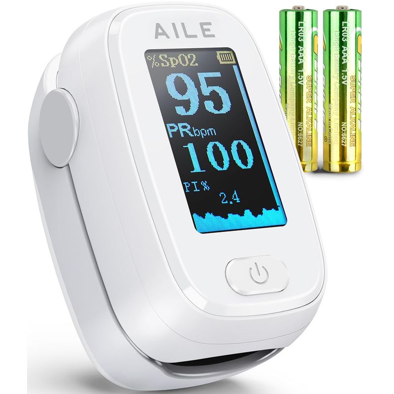 Pulse Oximeter with Fingertip Oxygen Meter : AILE Compact Fingertip ...