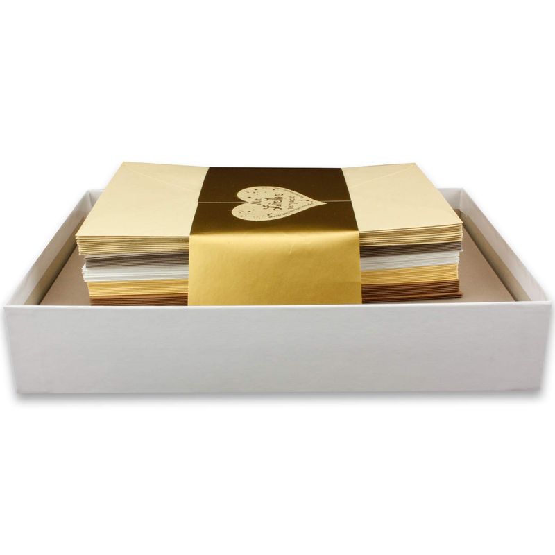 25x Coloured cards blank with matching envelope and inserts in cream in ...