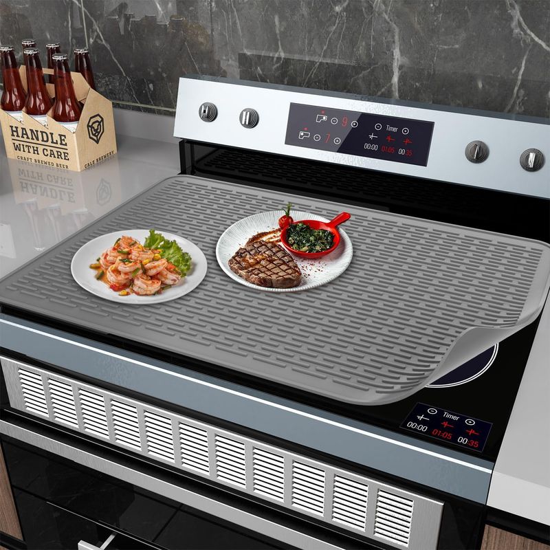 Abulun 71x50cm Grey Silicone Stove top Cover, hob Covers for Electric ...