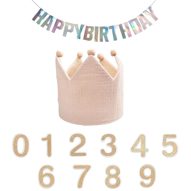 HJJMN Baby Birthday Crown Kids, Reusable Kids Felt Happy Birthday Hat ...