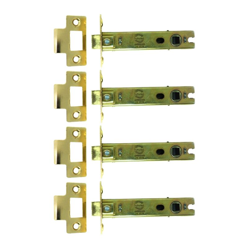 Pack of 4 Heavy Duty Electro Brass 4 Inch Fire Rated CE Approved Bolt ...