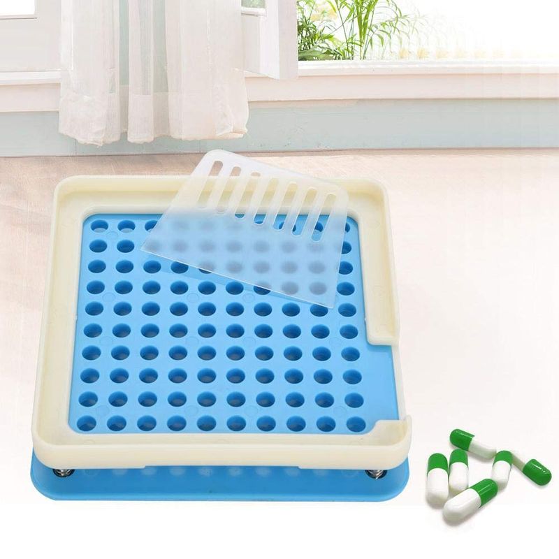 Capsule Filler, 100 Holes Plastic Capsule Manual Capsules 00# Filling ...