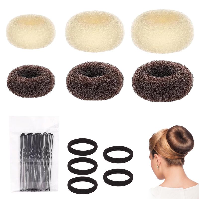 6 PCS Hair Bun Donut,Hair Donuts for Buns,3 Sizes of Hair Doughnuts for ...