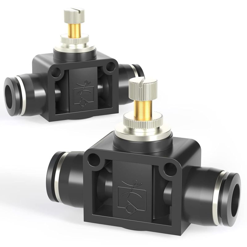TAILONZ PNEUMATIC 12mm Tube OD Air Flow Control Valve with Push-to ...