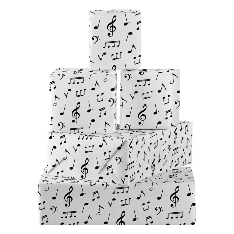 Hunts England - 5 Sheets Of Music Notes Fun Wrapping Paper For BIRTHDAY ...