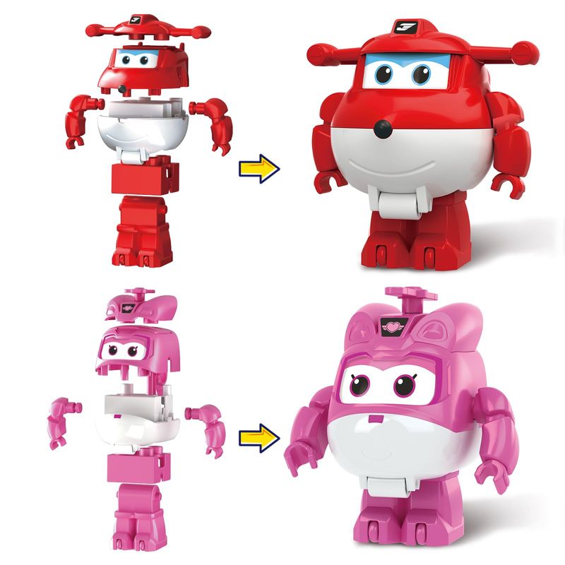 Super Wings Building Blocks, Jett & Dizzy 2-in-1 Airplane and Rescue Bots Building Toys ...
