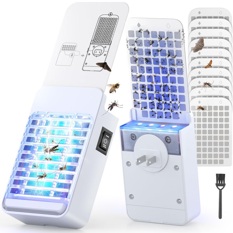 2-in-1 Fly Trap Indoor & Bug Zappers, Plug-in Flying Insect Trap (1 ...