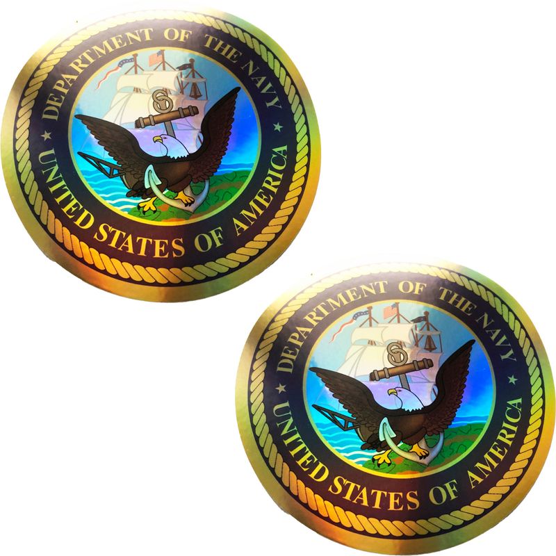 2x Shiny Reflective Department of the Navy Seal American Sticker Bumper ...