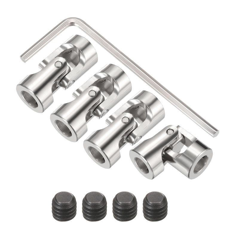sourcing map 4Pcs 6mm to 6mm ID Steering Universal Joint Shaft Coupling ...