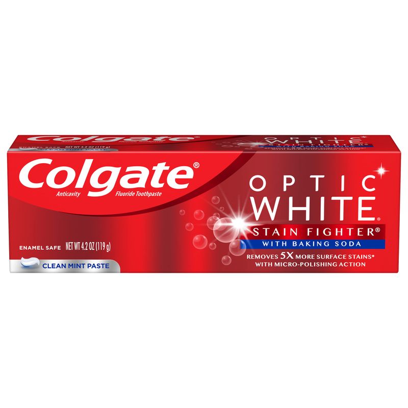 Colgate, Optic White Stainfighter Toothpaste+Baking Soda, 4.2 Ounce ...