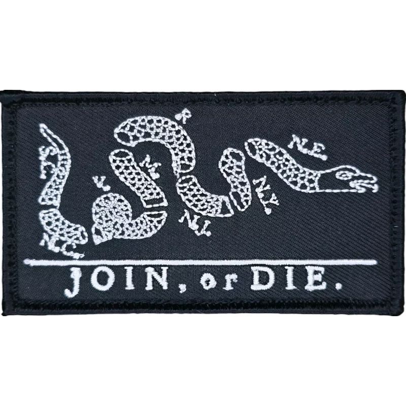 JOIN OR DIE PATRIOTIC SNAKE 13 COLONIES SWAT B&W TACTICAL HOOK MORALE ...