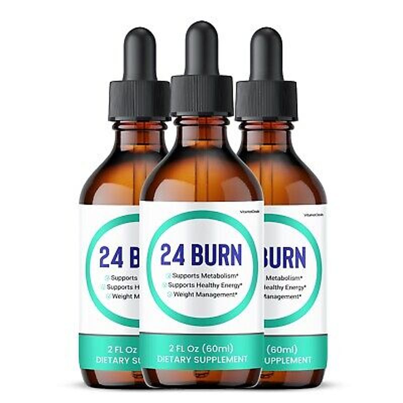 24 Burn Liquid Supplement, All Natural Formula for Men and Women (3 ...