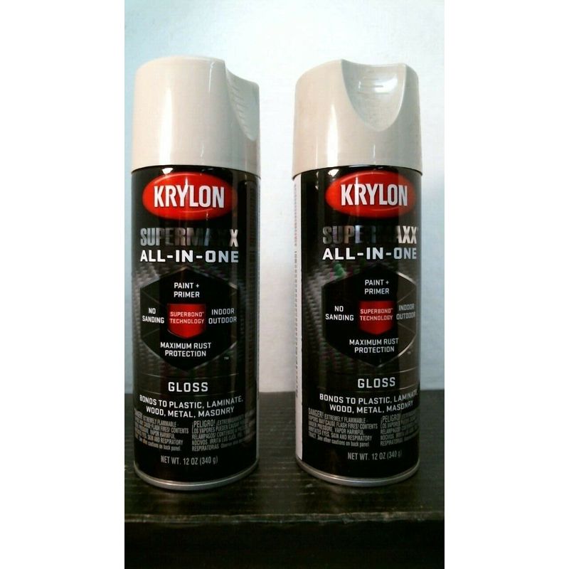 Krylon 8950 SuperMax All-in-One Paint/Primer, Gloss Almond, Lot of 2 ...