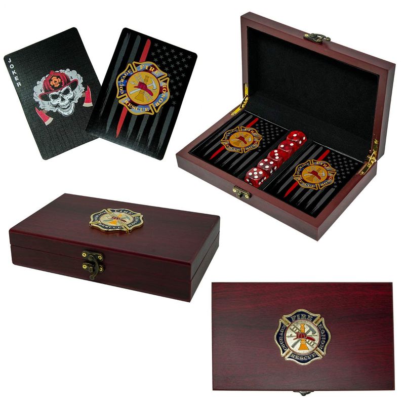 Fireman Playing Cards with Dice - Firefighter Gift Set - Online ...