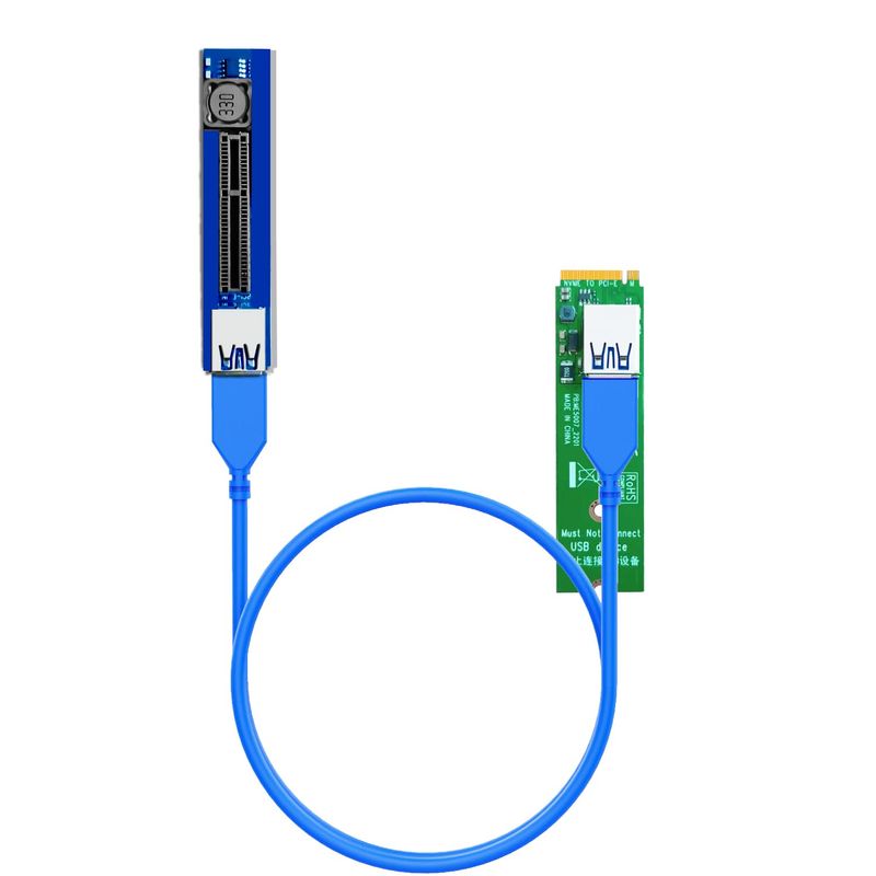 GLOTRENDS UEX108 600mm M.2 to PCIe X4 Riser Cable (PCIe 3.0 X1 Speed ...