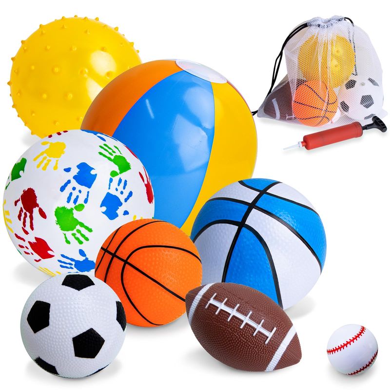 teytoy Set of 8 Sports Balls for Toddlers 1-3,Toddler Outdoor Toys,Soft ...