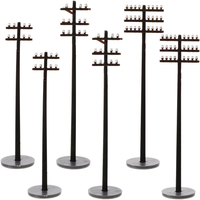 GANAZONO Scale Locomotive 6pcs Miniature Telephone Pole Model Train ...