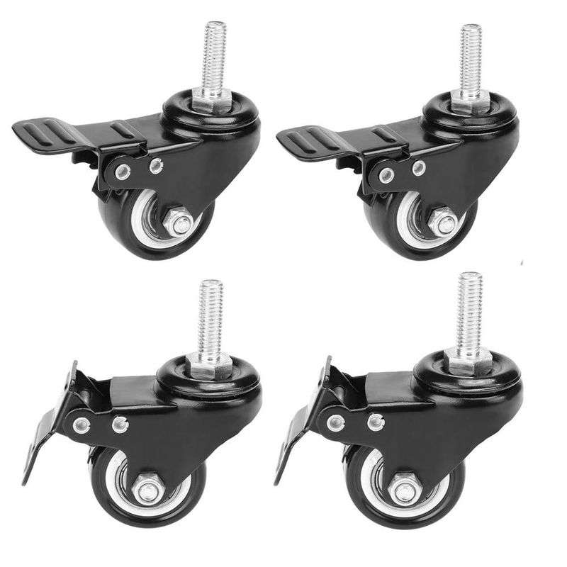4 Pack, Youngine Locking Threaded Stem Mount 1.5" Swivel Caster ...
