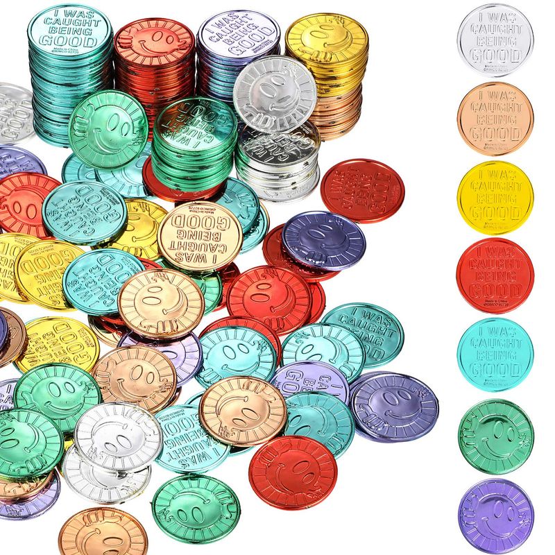 200 Pieces I was Caught Being Good Incentive Coins Colorful Plastic ...