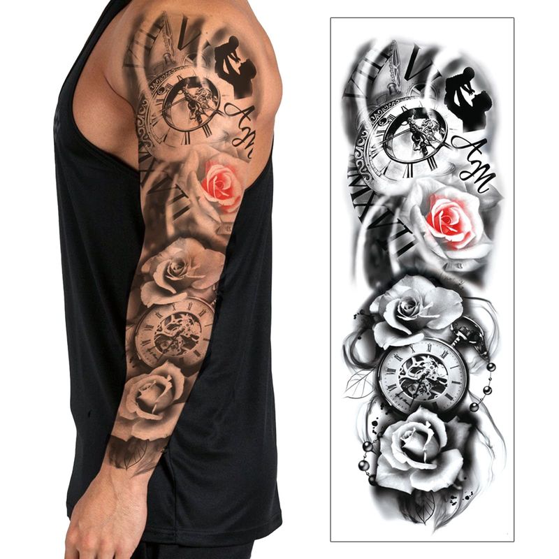 Temporary Tattoo Sleeve Transfer - Full Arm Realistic Waterproof Fake ...