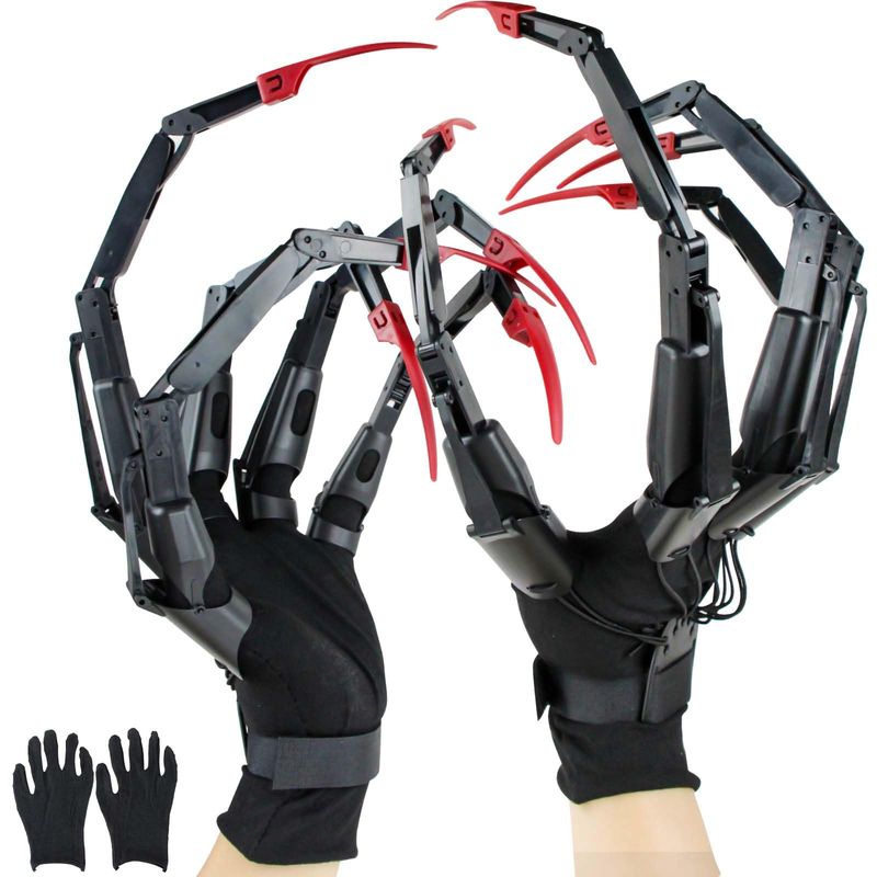 Halloween Articulated Fingers with Fingernails, Upgrade 3D Long Claw ...