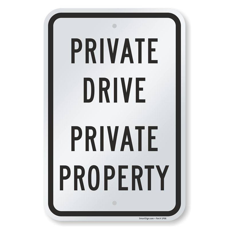 SmartSign 18 x 12 inch “Private Drive - Private Property” Metal Sign ...