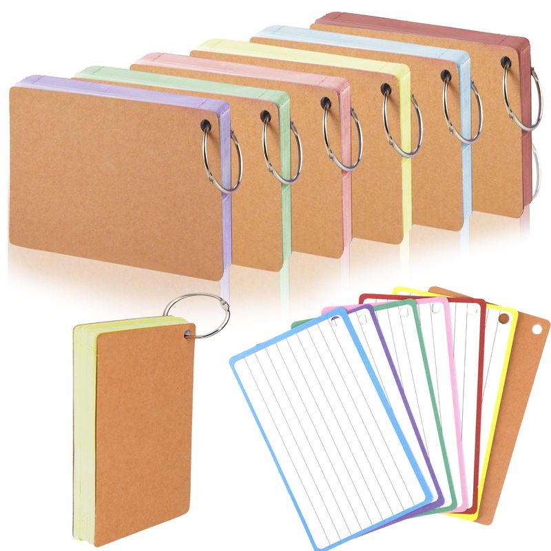 Tikplus Index Card Set 360 Sheets Lined A6 Flashcards with Ring and ...